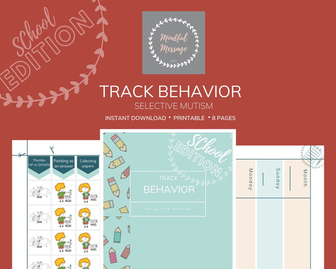 School Edition * Selective Mutism * Track Behavior - Etsy