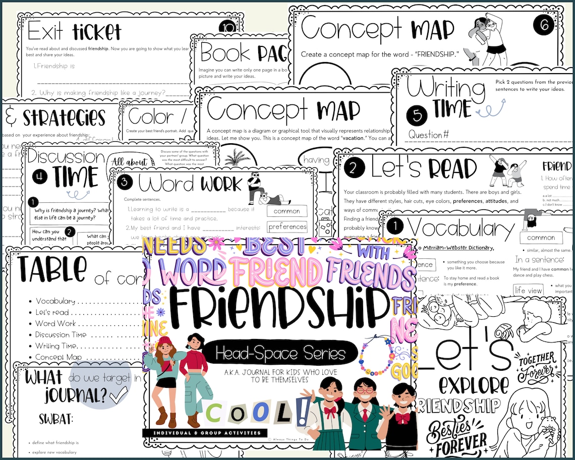 Friendship Worksheets for Kids Friendship Journal Friendship Printables ...