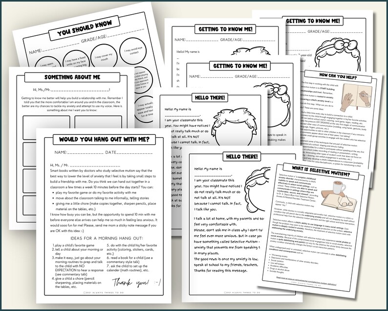Selective Mutism Teacher Pack Selective Mutism Information Pack for ...