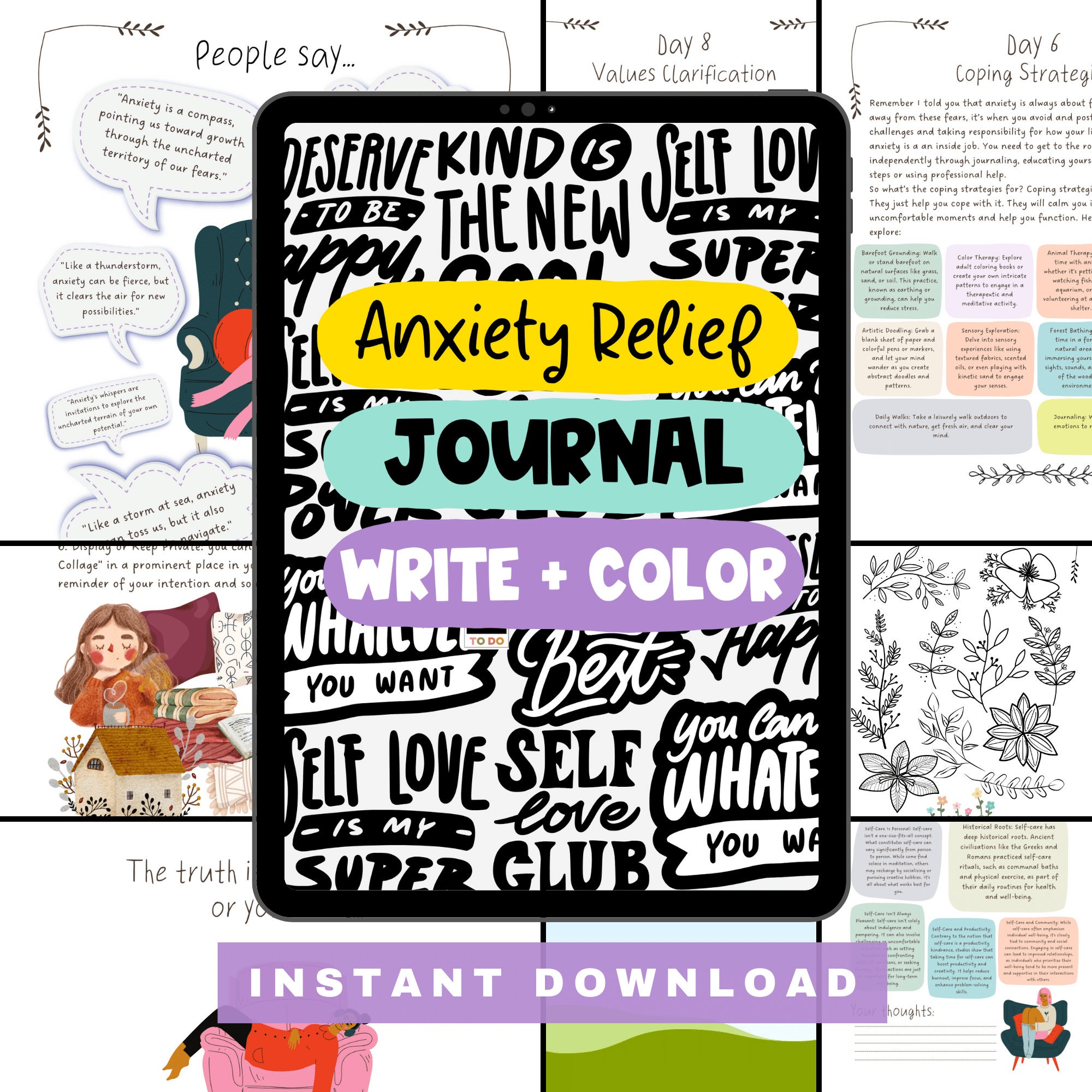 Mental Health Journal Printable With Therapy Prompts Mental Health ...