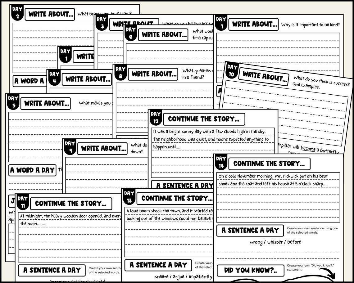 Kids Writing Journal Kids Writing Notebook With Prompts Kids Writing ...