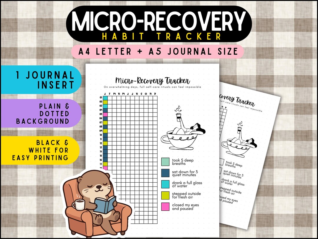Micro Recovery Tracker Printable | Tiny Nervous System Reset Log ...