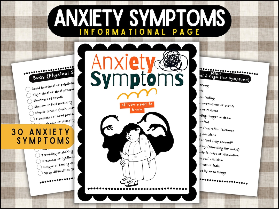 Anxiety Symptoms Checklist | Body and Mind Signals for Awareness, Self ...