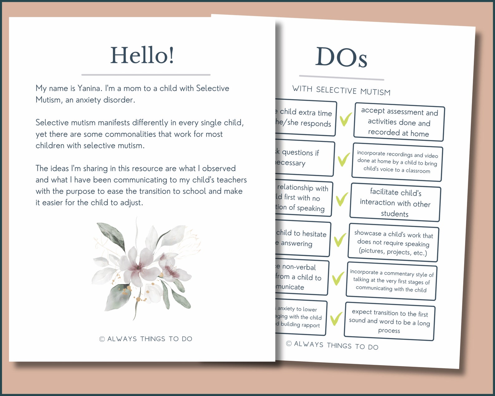 Selective Mutism Dos and Don'ts Selective Mutism Information Guide ...