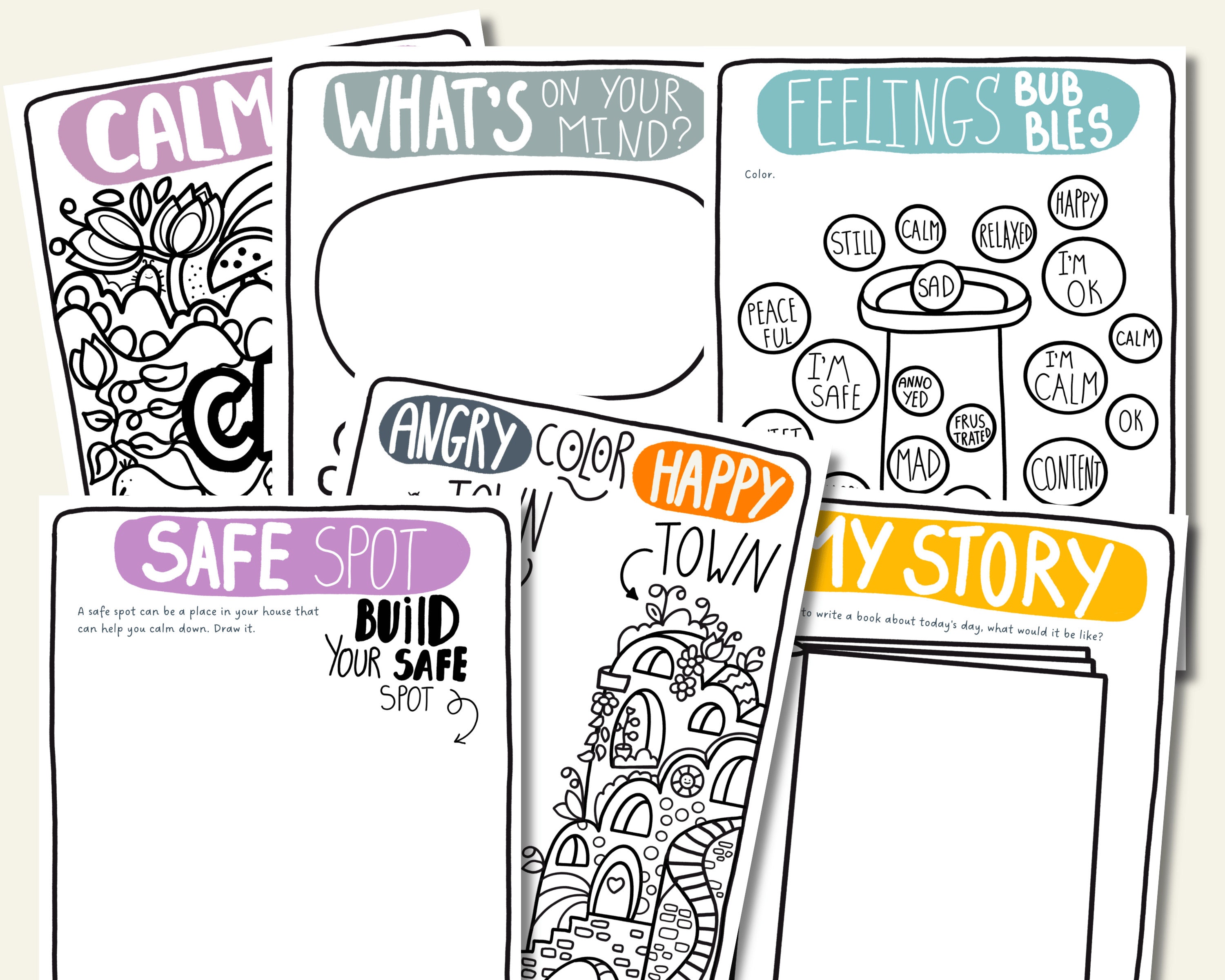 Kids Mental Health Coloring Sheets Kids Mental Health Check in Kids ...