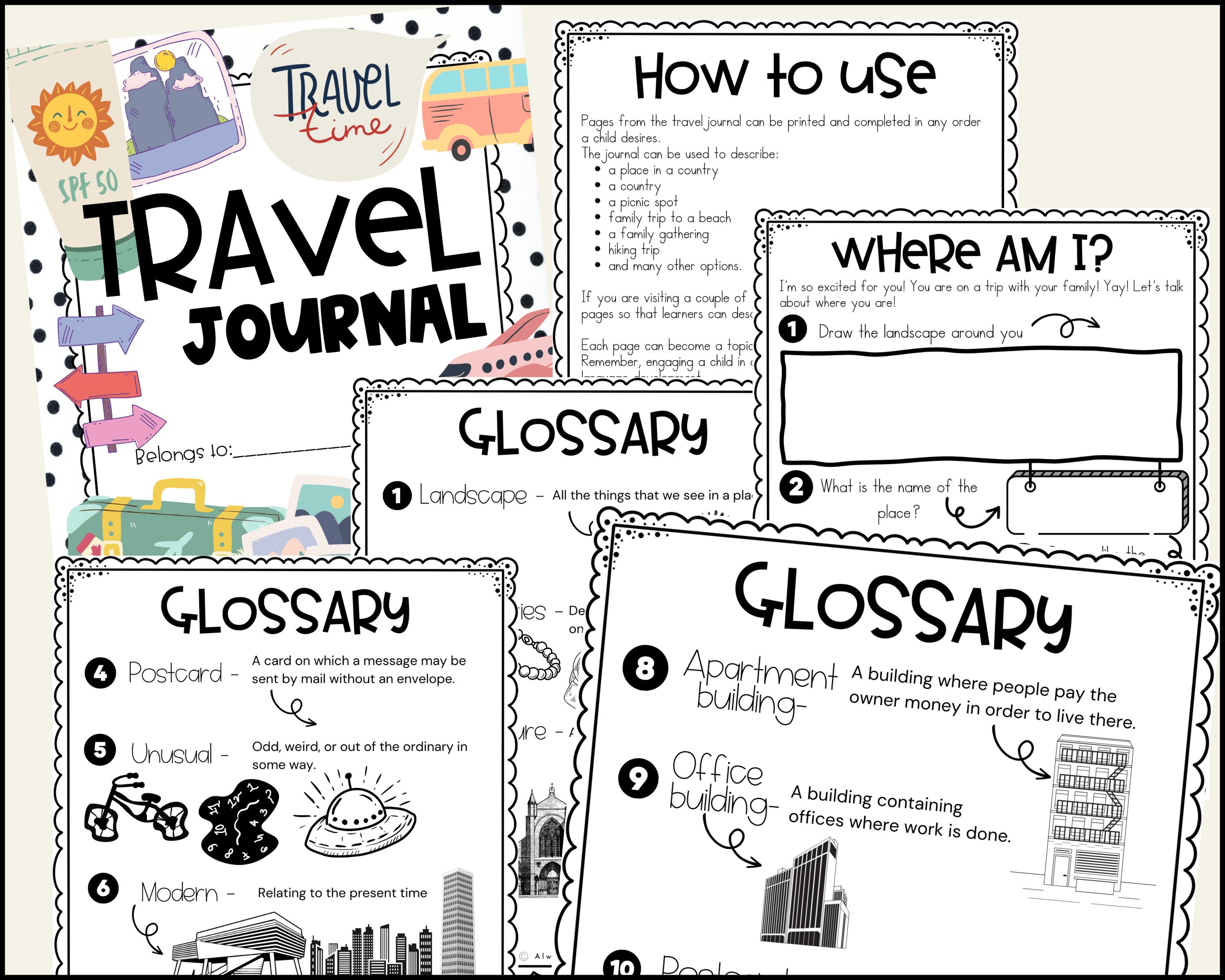 Travel Journal Printable Travel Journal for Kids Travel Book Activities ...