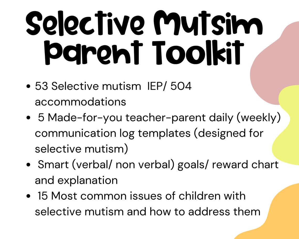 Social Anxiety Toolkit Selective Mutism IEP 504 Goals Selective Mutism ...