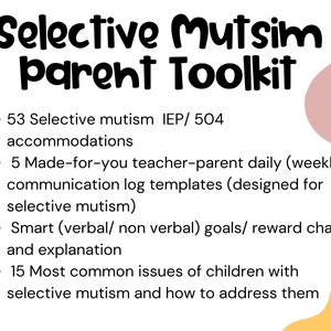 Social Anxiety Toolkit Selective Mutism IEP 504 Goals Selective Mutism ...