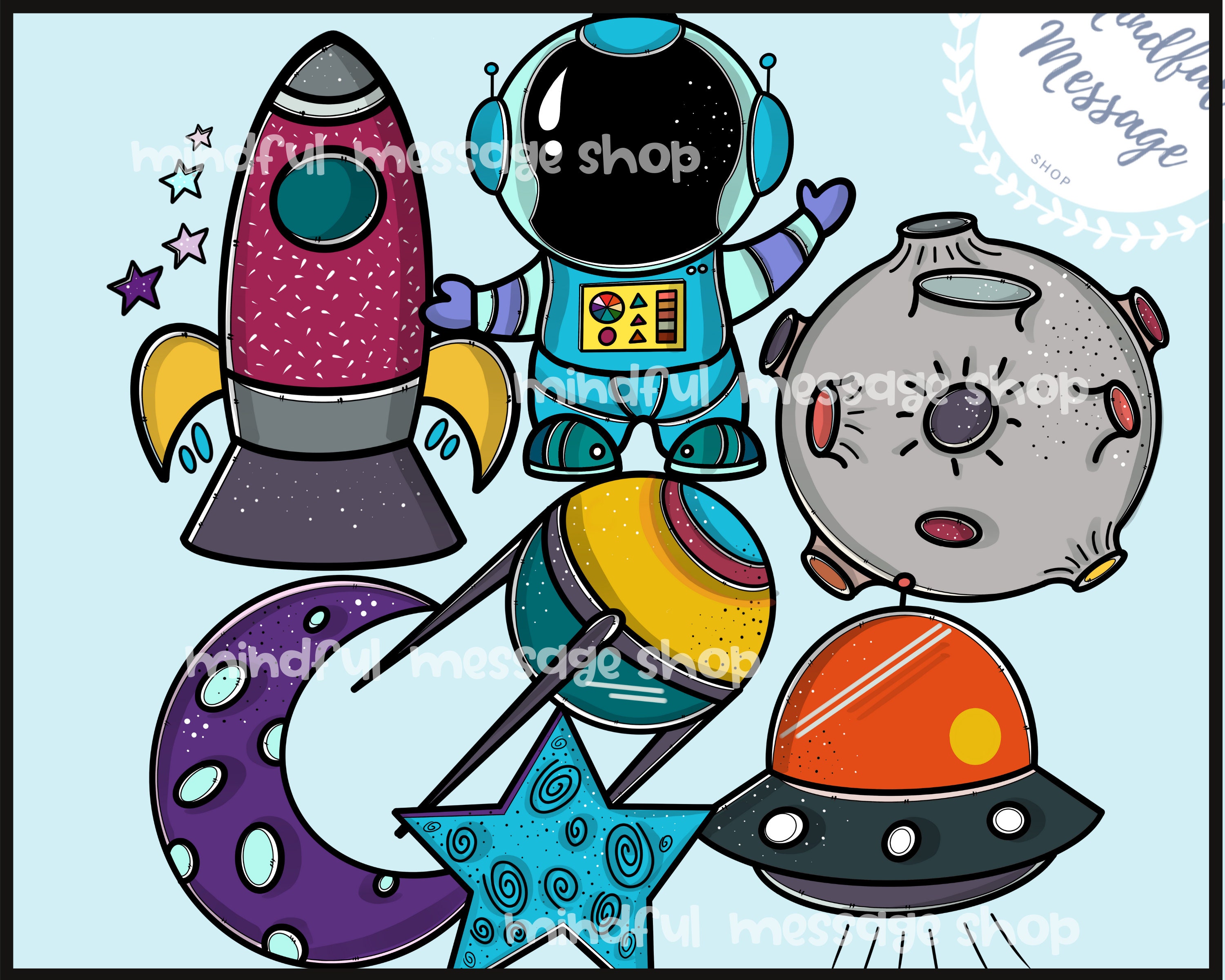 Space Clipart Clipart Png / Transparent Background/ Black & - Etsy Ireland
