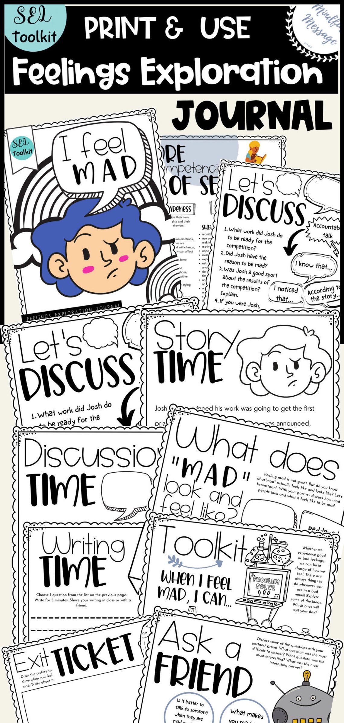 Feelings Worksheets Feelings Journal Feelings Printable Pages for 2nd ...