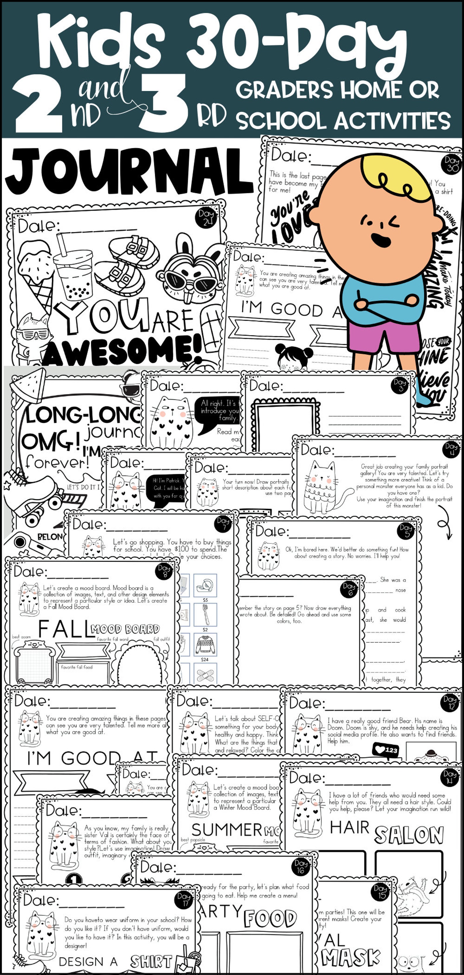 Journaling Pages Activities for Kids Writing Worksheets Kids Journal ...