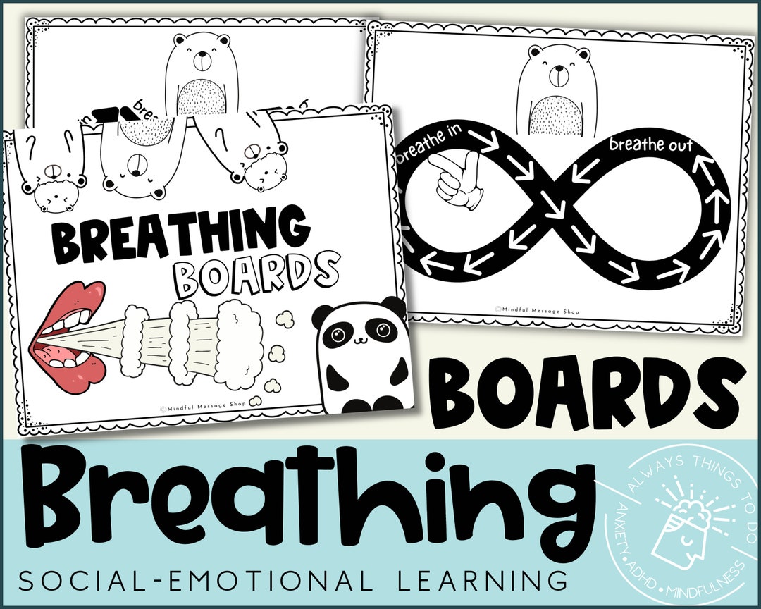Breathing Board Breathing Cards Mindful Breathing Tool Mindful ...