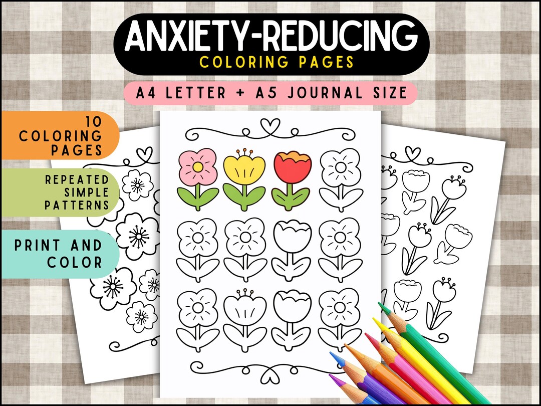Anxiety Help Coloring Pages | Calming Printable Coloring for Stress ...