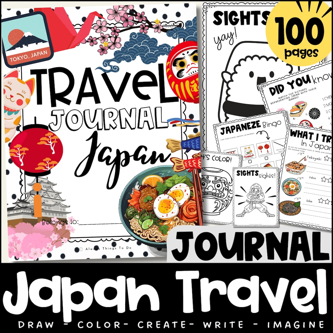 Travel Journal for Japan Travel Journal for Kids Printables Travel ...
