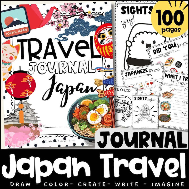 Travel Journal for Japan Travel Journal for Kids Printables Travel ...