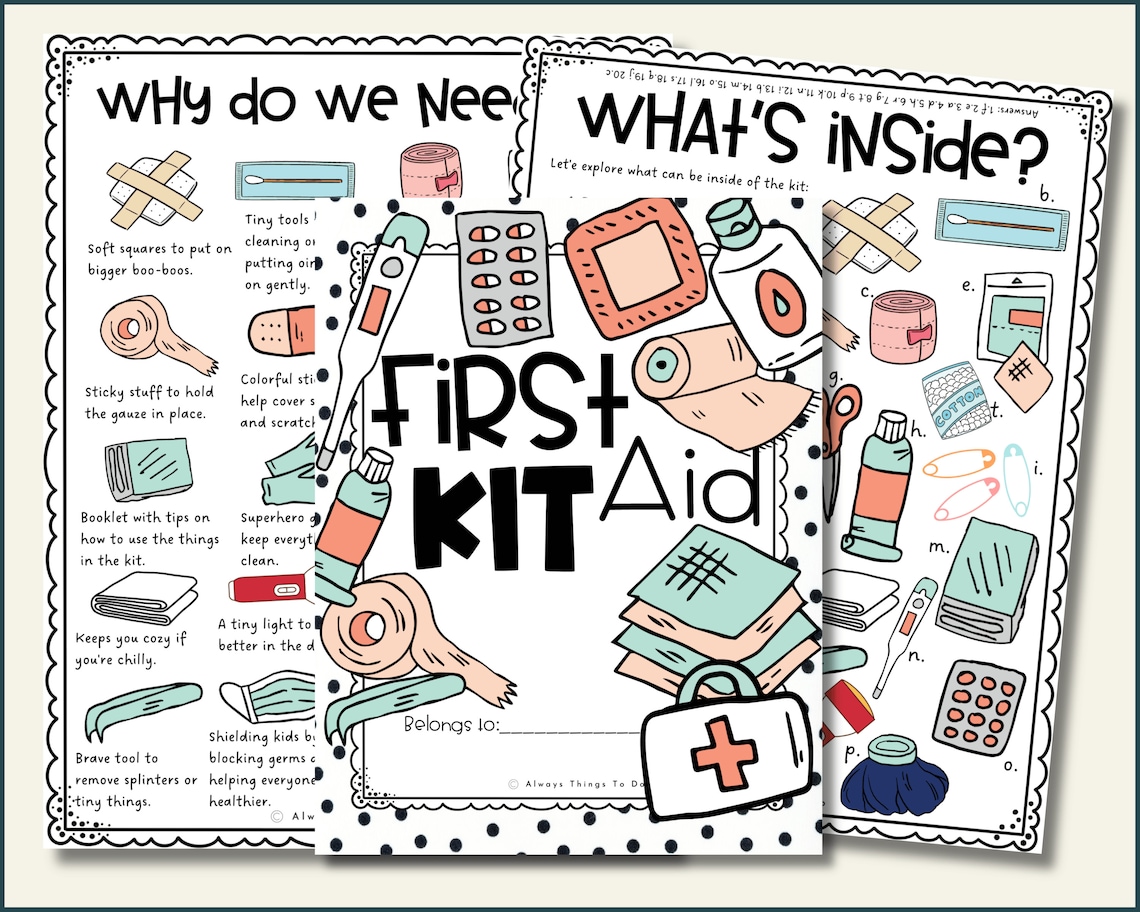 First Aid Kit Kids Travel Activity for Kids Travel Download for Kids ...