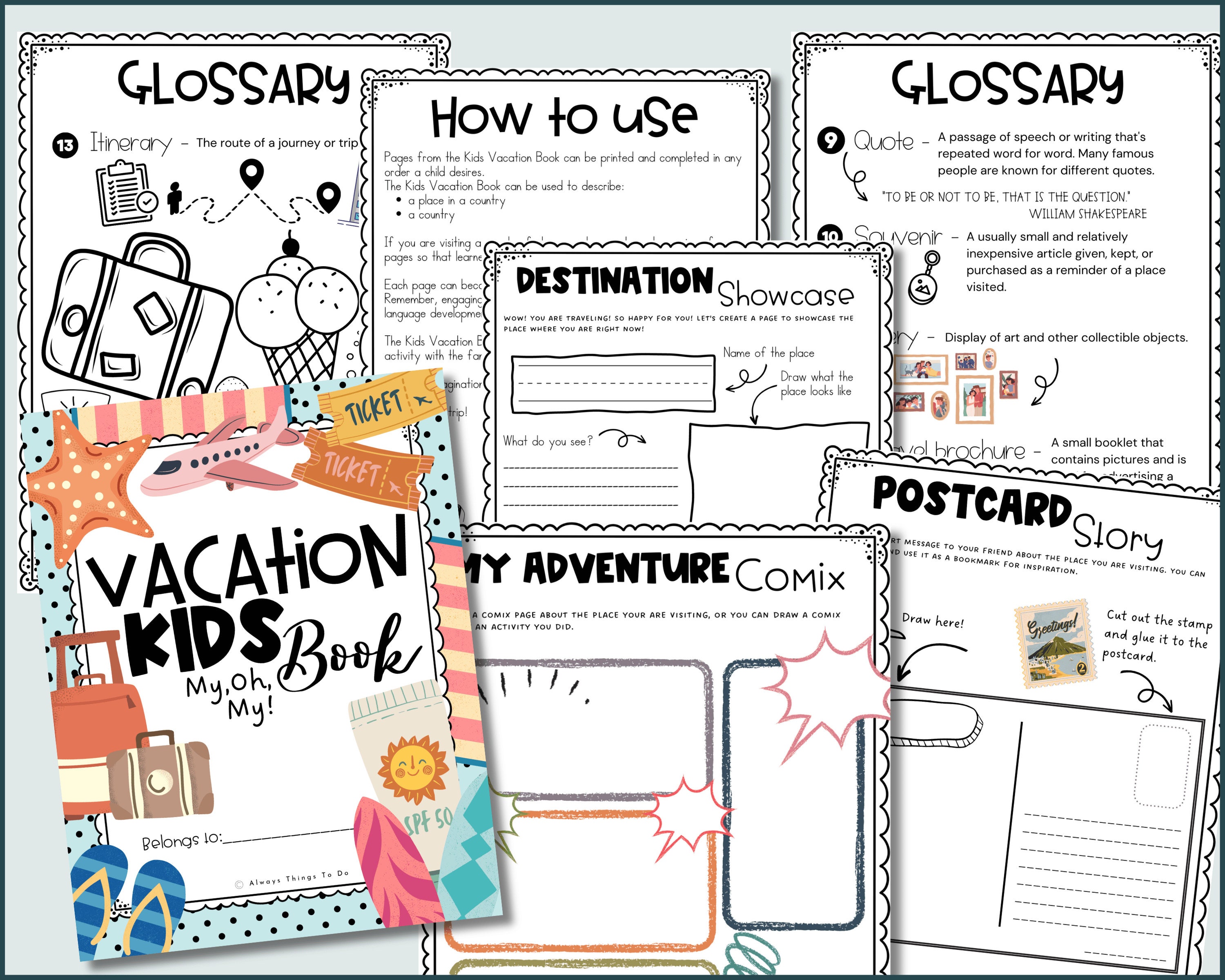 Kids Vacation Book Kids Travel Book Kids Travel Journal Kids Vacation ...