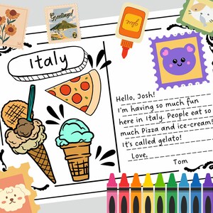 Travel Journal Postcards for Kids Travel Journal Printable Postcard ...