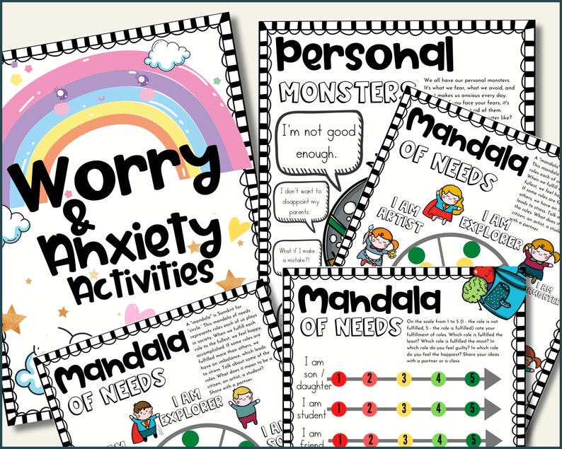 Anxiety Worksheets for Kids Anxiety Workbook for Kids Anxiety Journal ...