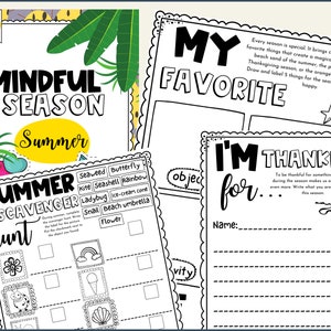 Kids Summer Journal Printable Kids Summer Activity Kids Summer Writing ...