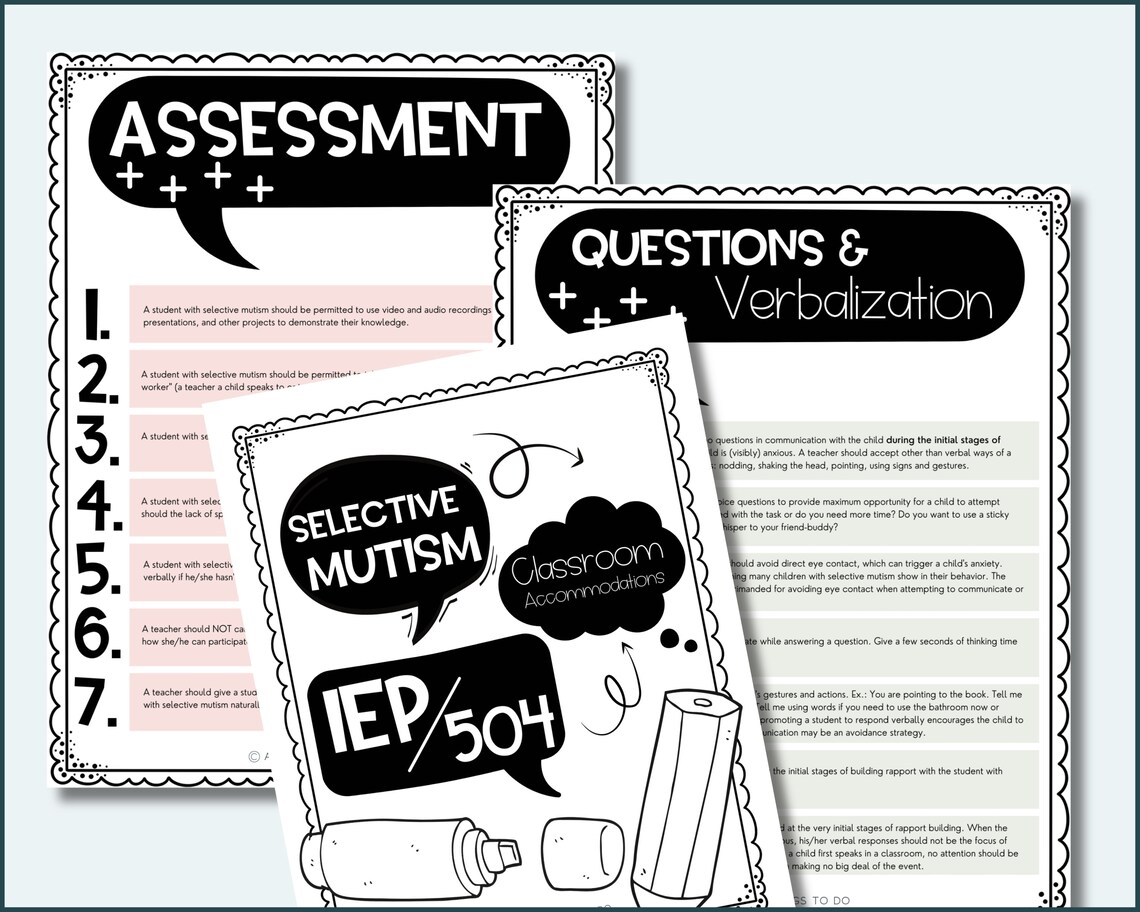 Selective Mutism IEP 504 Goals Selective Mutism Classroom ...