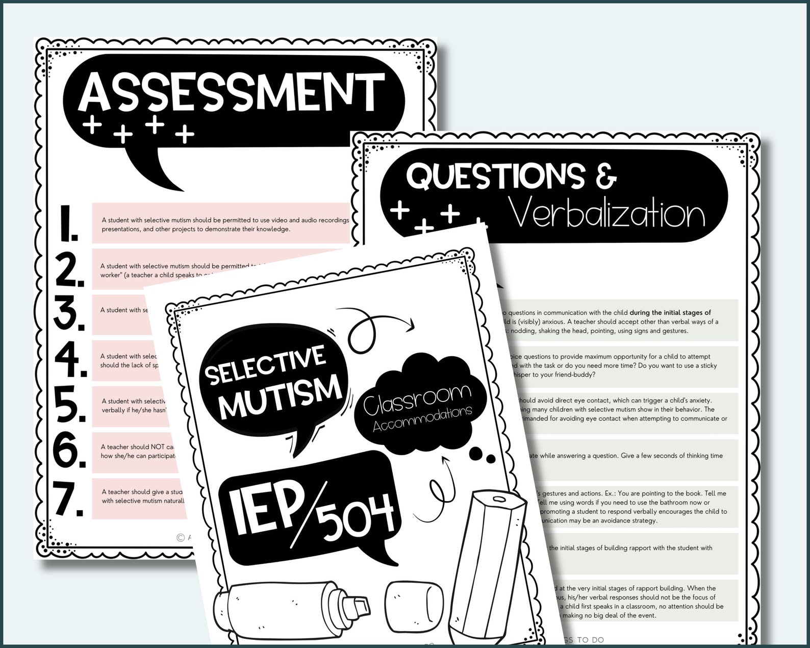 Selective Mutism IEP 504 Goals Selective Mutism Classroom ...