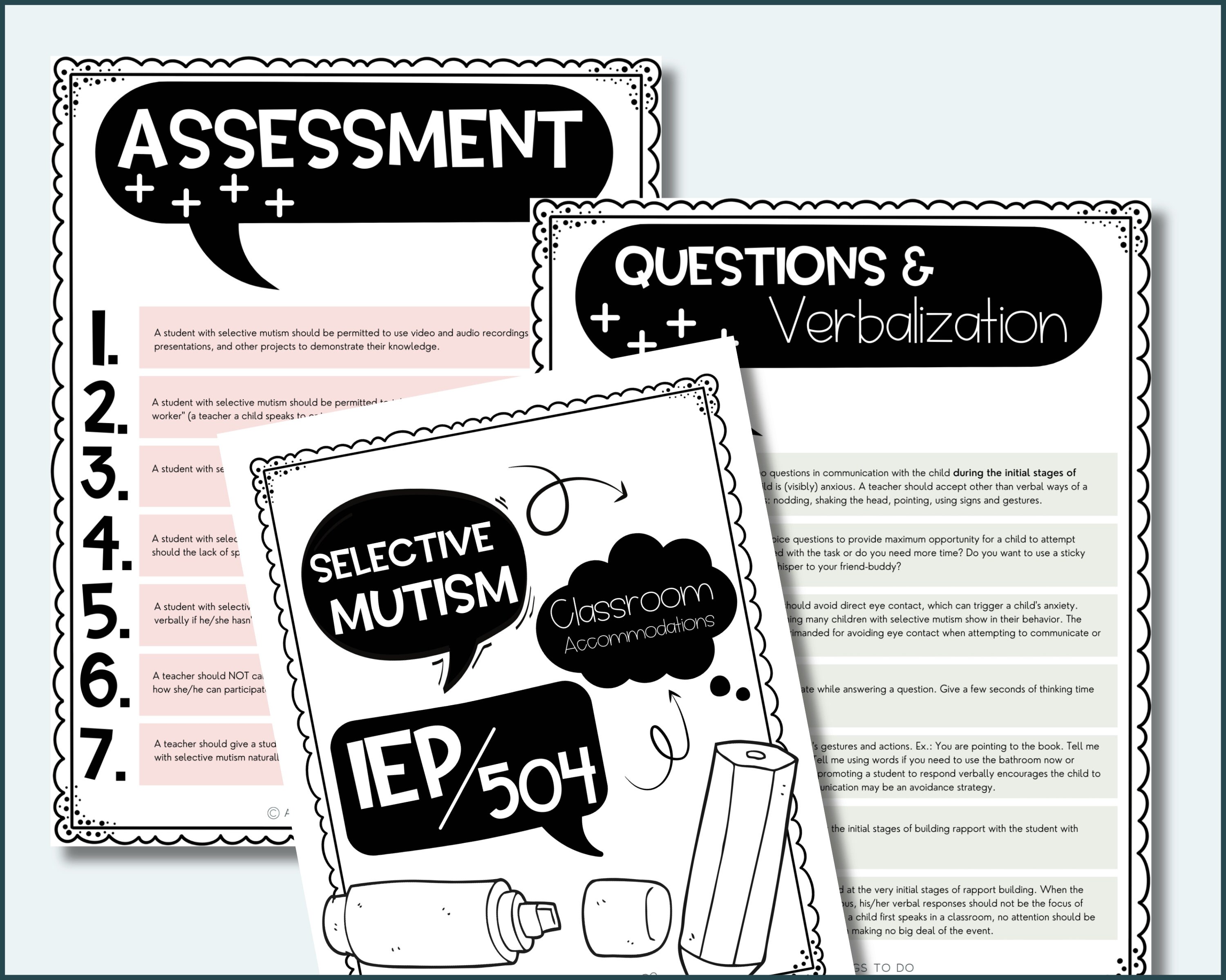 Selective Mutism IEP 504 Goals Selective Mutism Classroom ...