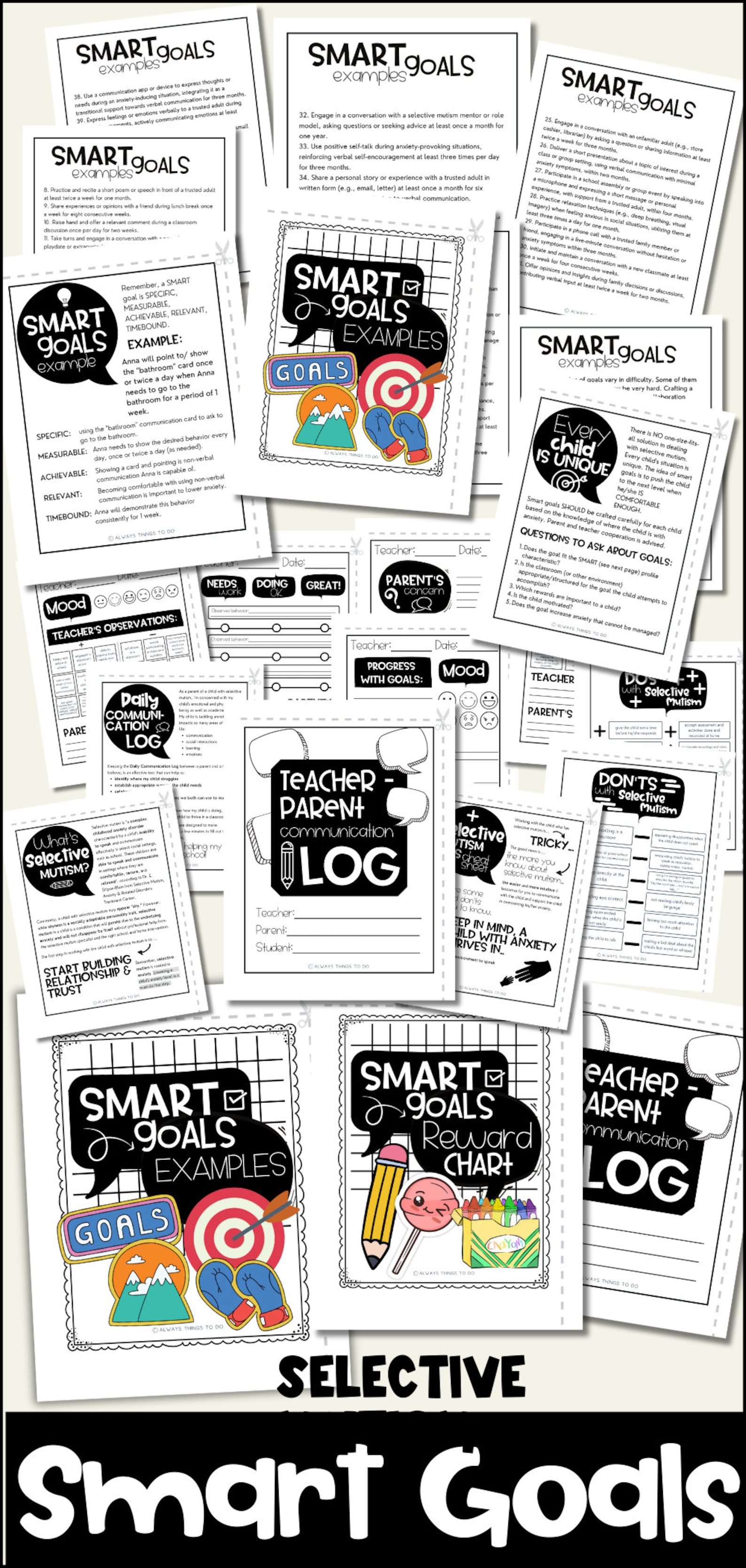 Selective Mutism Chart Selective Mutism Smart Goals Selective Mutism ...