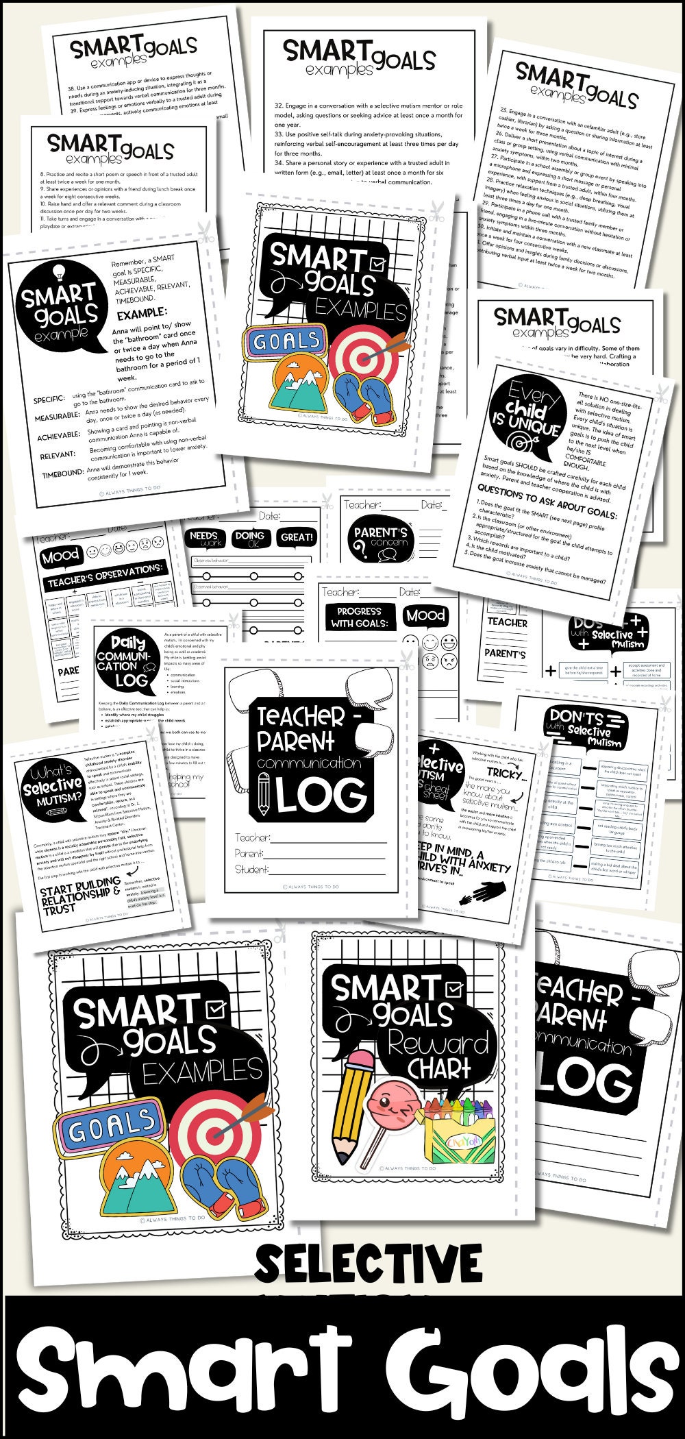 Selective Mutism Chart Selective Mutism Smart Goals Selective Mutism ...