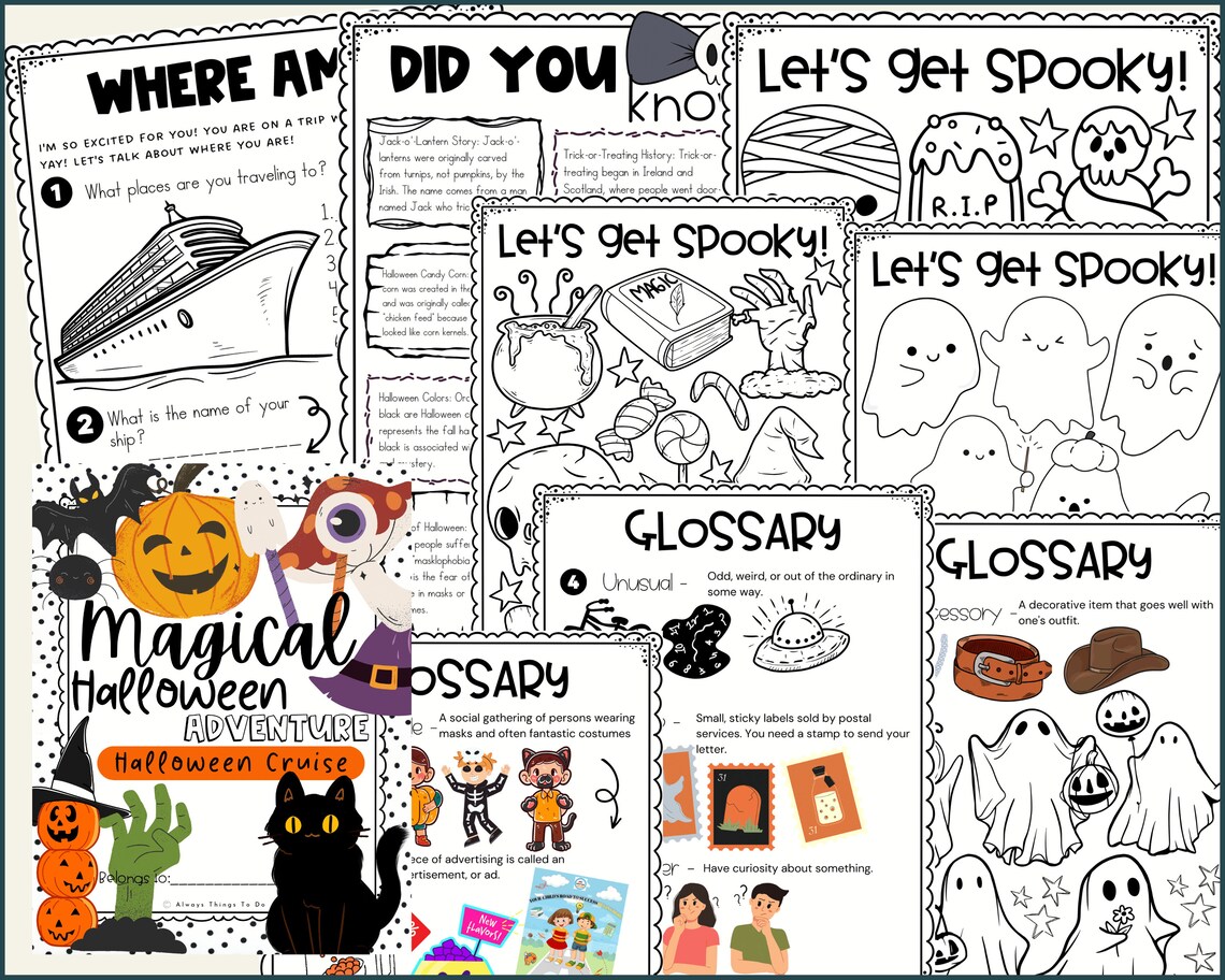 Halloween on the High Seas Kids Journal Activities Halloween Cruise ...