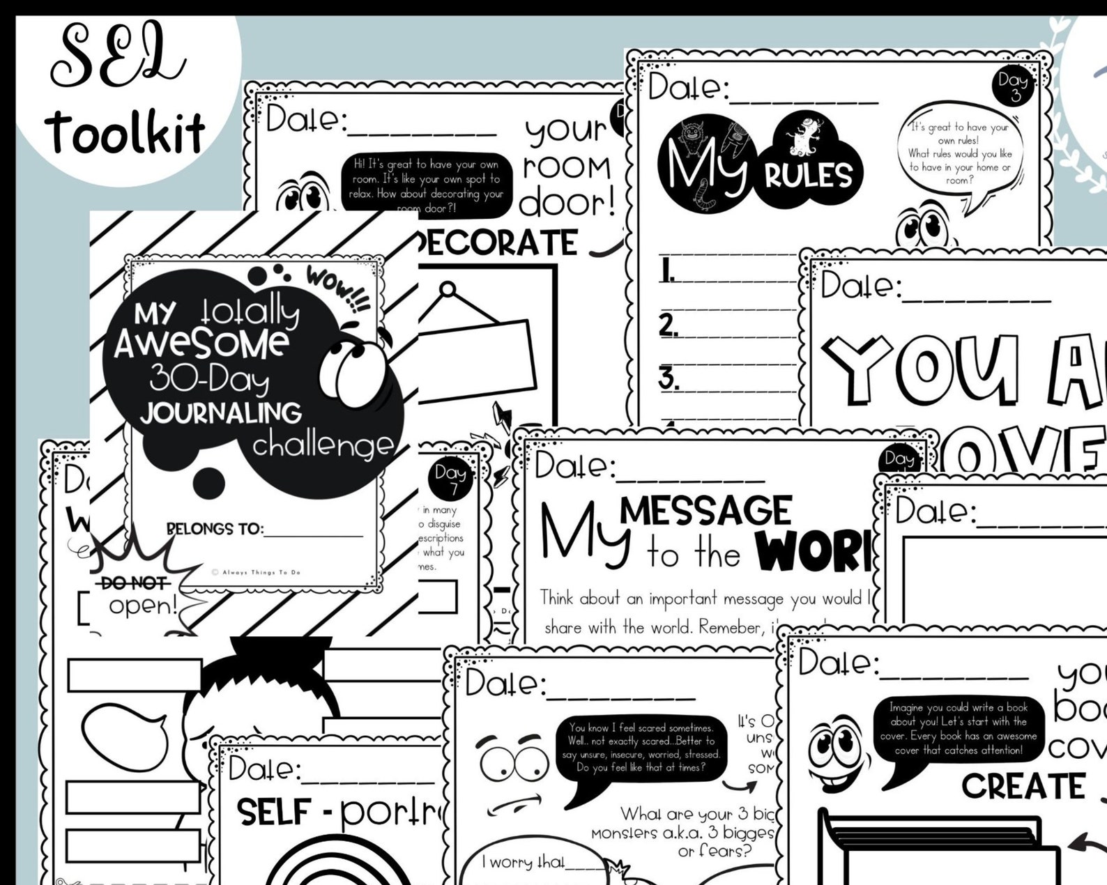 Kids Journal Printable Kids Journal Pages Kids Journaling Kids Writing ...