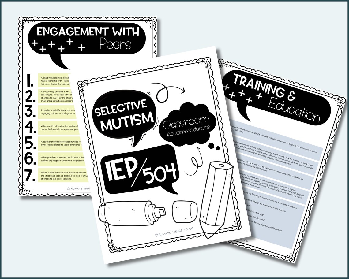 Selective Mutism IEP 504 Goals Selective Mutism Classroom ...