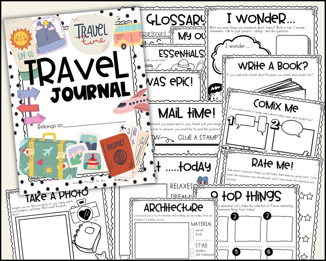 Travel Journal Printable Travel Journal for Kids Travel Book Activities ...