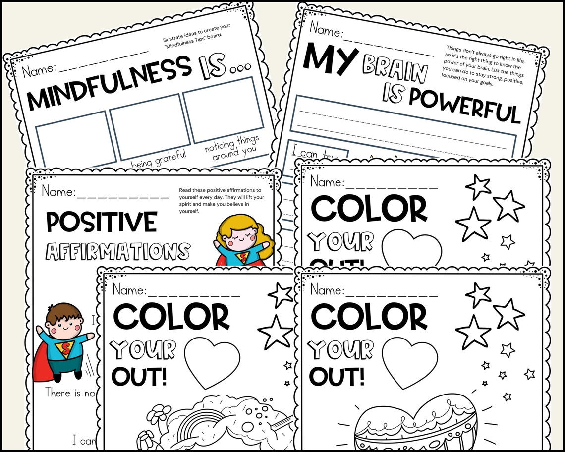 Mindfulness Journal Kids Mindfulness Journal Printable Mindfulness ...