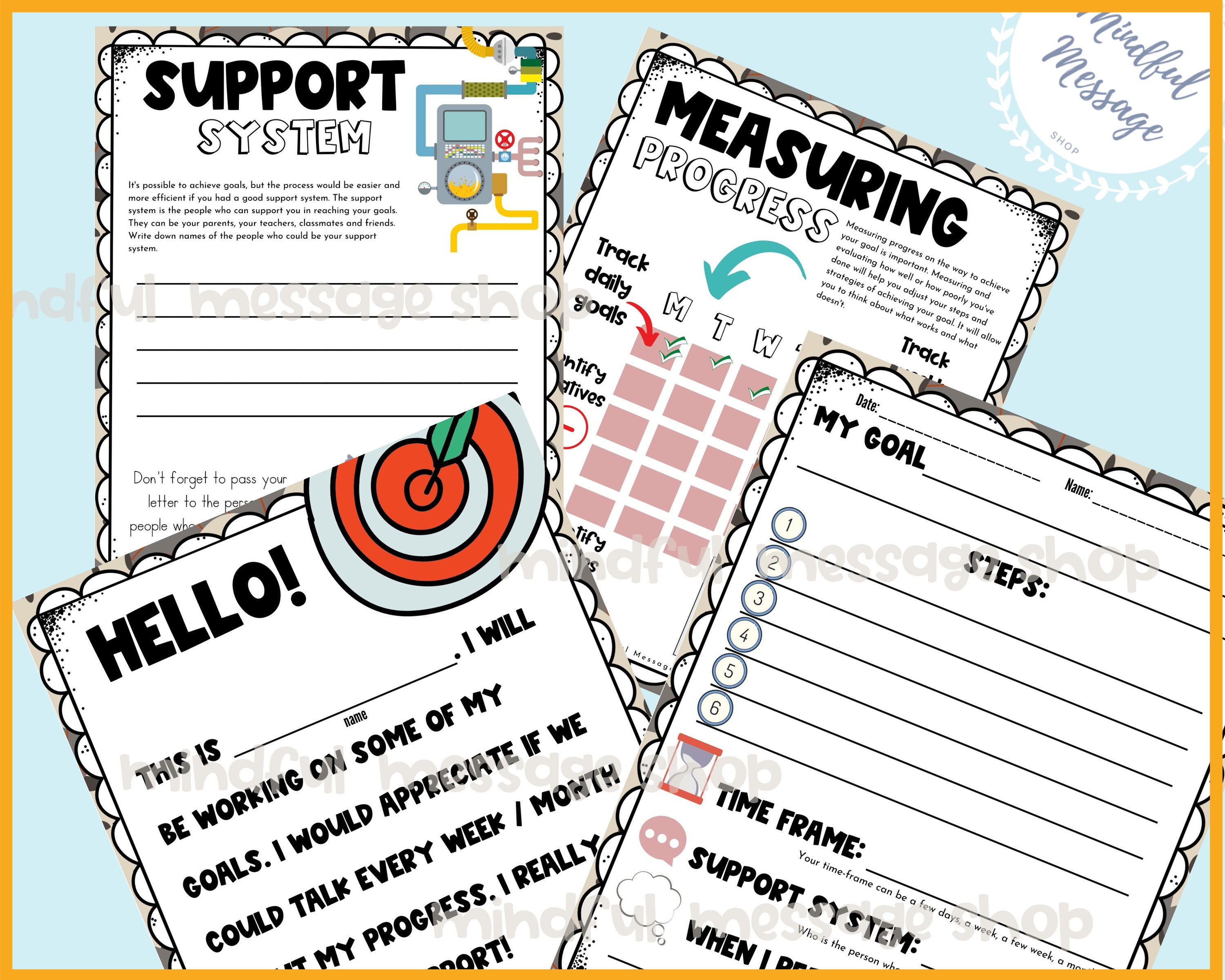 Kids Goals Planner Kids Goals Chart Back to School Goals Workbook Goals ...