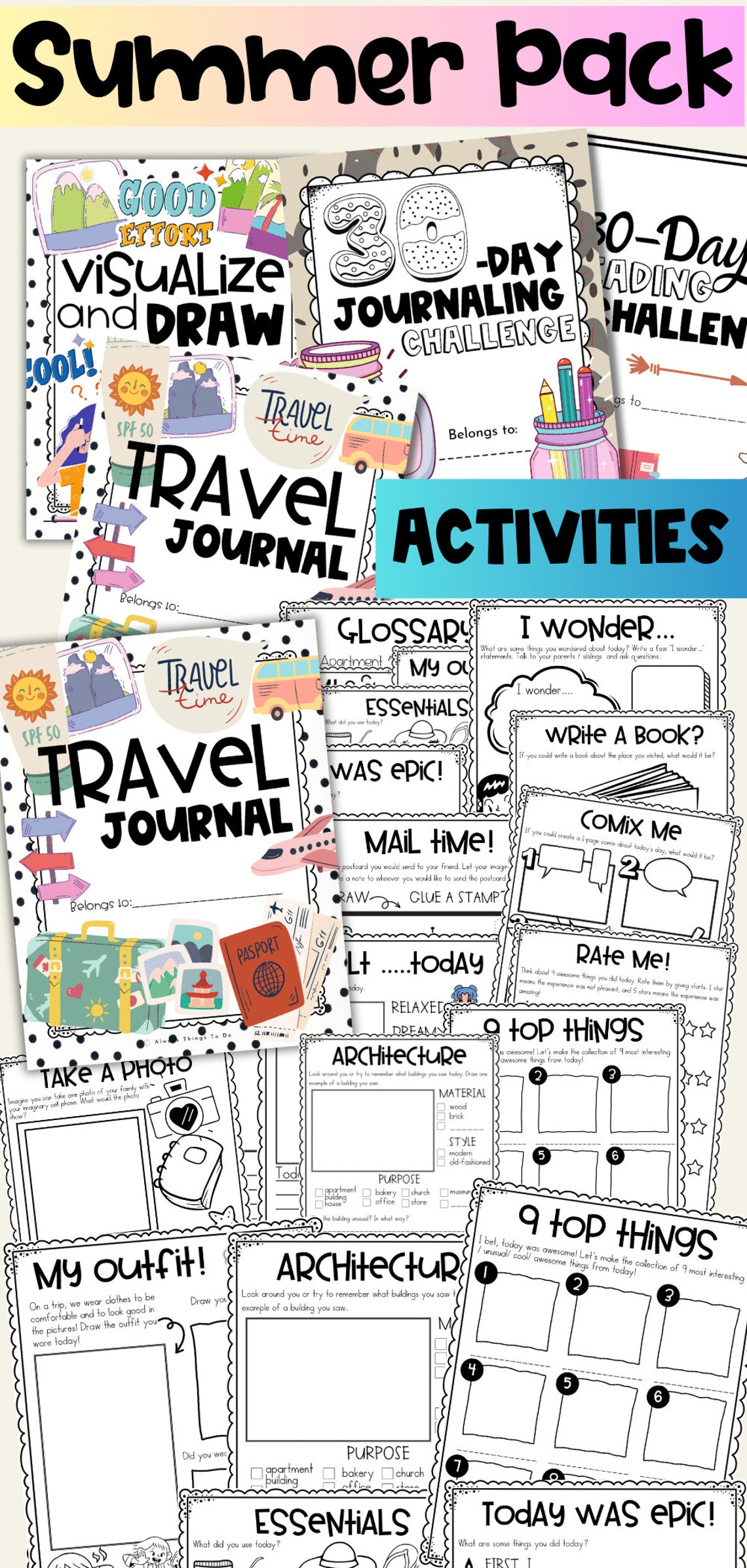 Summer Activities for Kids Summer Activity Printable Summer Activities ...