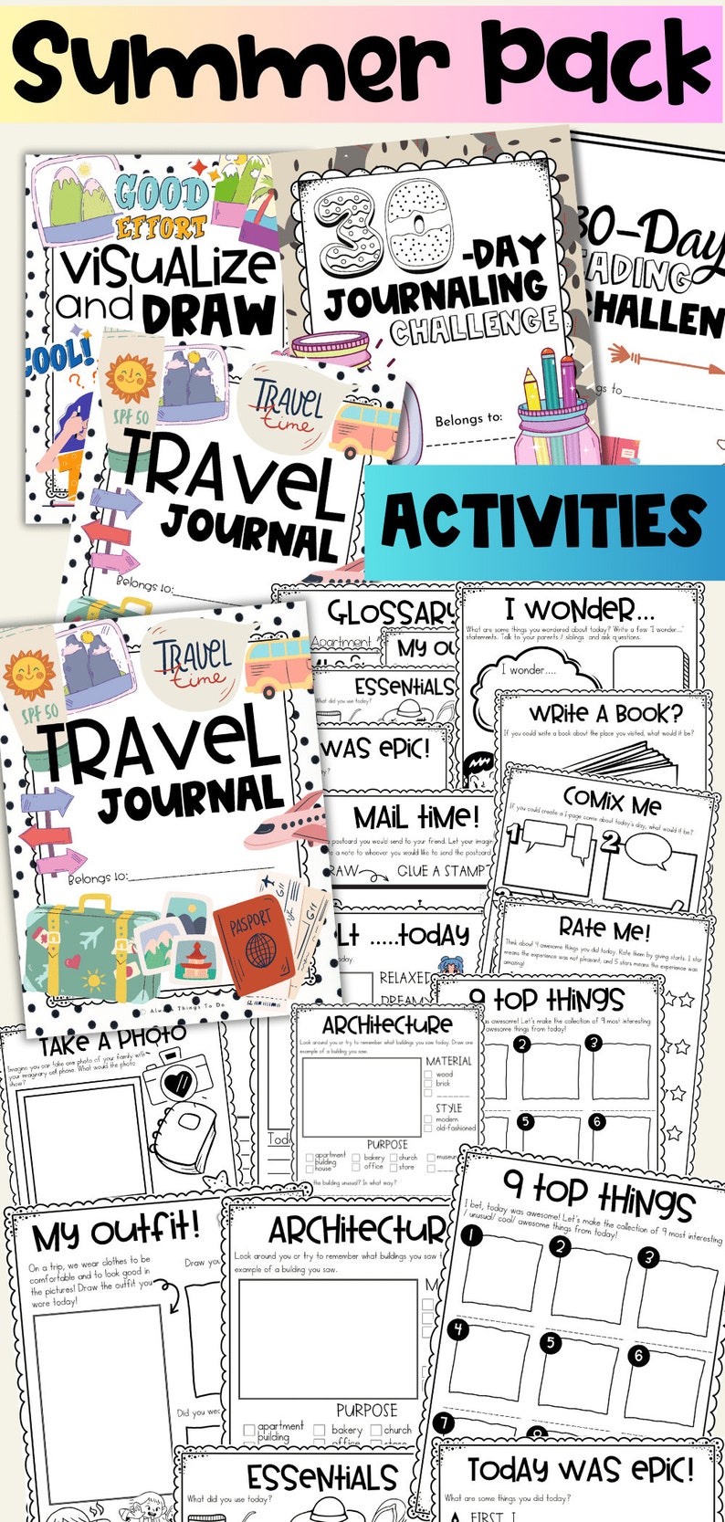 Summer Activities for Kids Summer Activity Printable Summer Activities ...