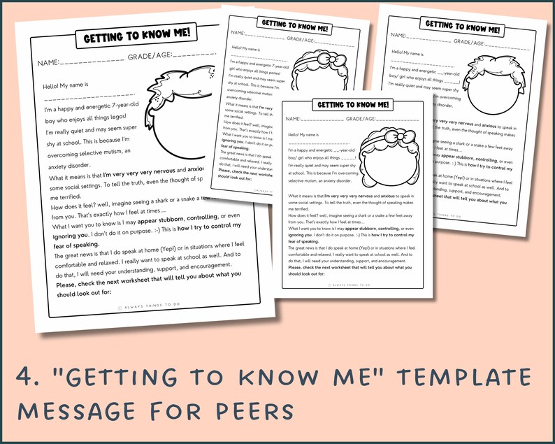 Selective Mutism Classroom Information Worksheet Selective Mutism Child ...