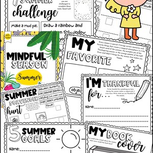 Kids Summer Journal Printable Kids Summer Activity Kids Summer Writing ...