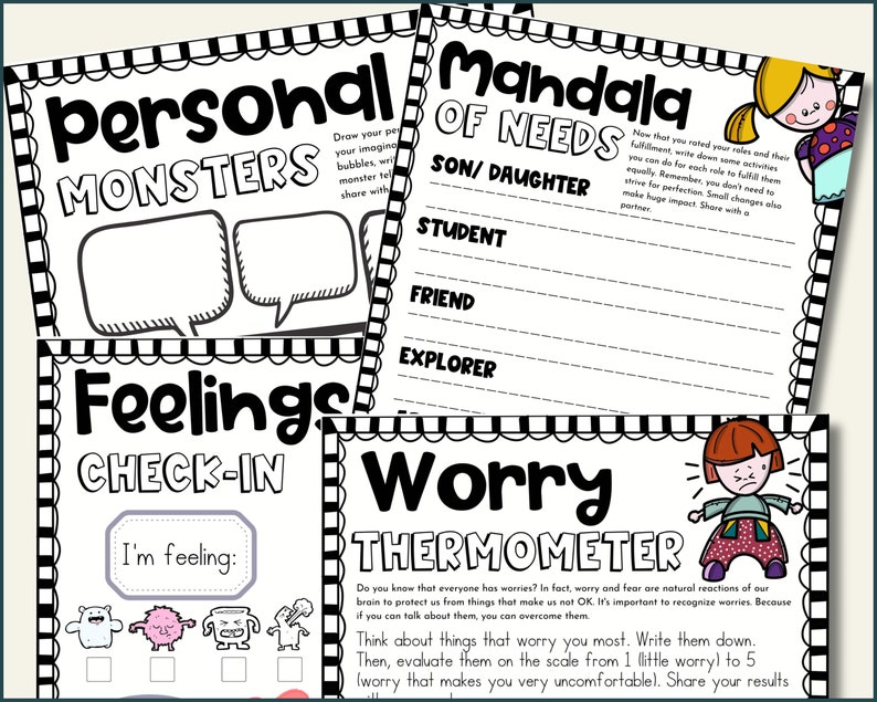 Anxiety Worksheets for Kids Anxiety Workbook for Kids Anxiety Journal ...
