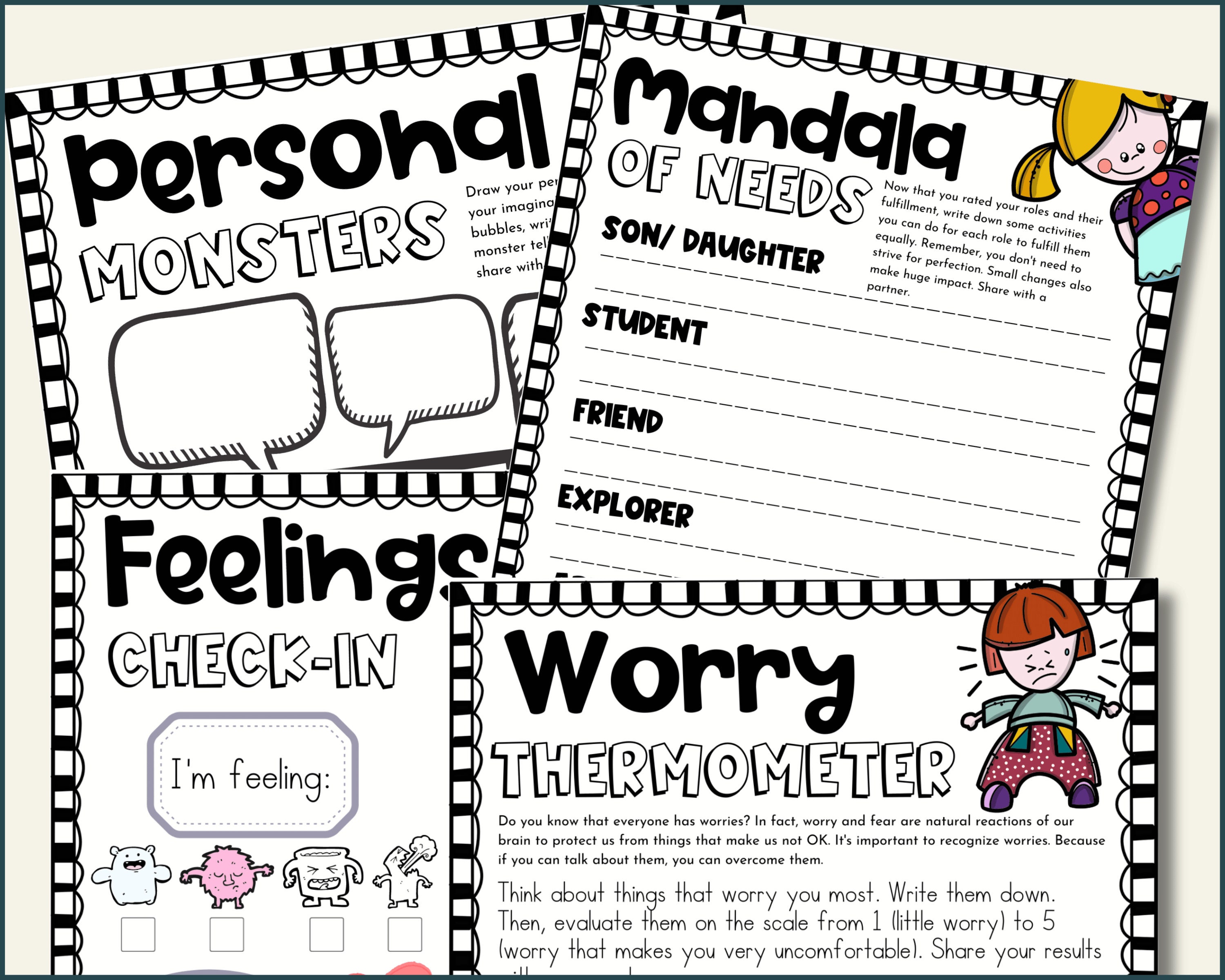 Anxiety Worksheets for Kids Anxiety Workbook for Kids Anxiety Journal ...