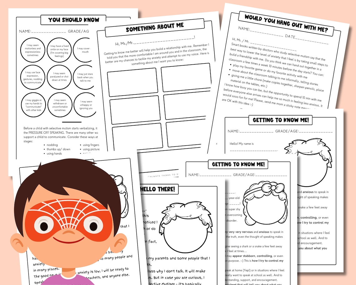 Selective Mutism Classroom Information Worksheet Selective Mutism Child ...
