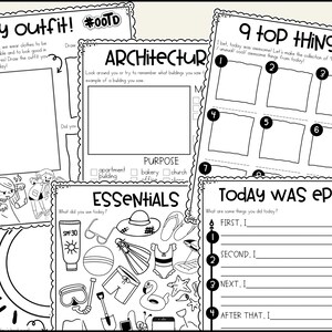 Kids Travel Journals Activities Bundle Travel Journal Activities for ...