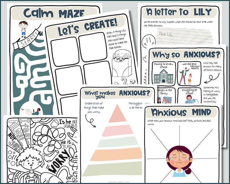 Anxiety Workbook for Kids Worry Worksheets Anxiety Worksheets for Kids ...