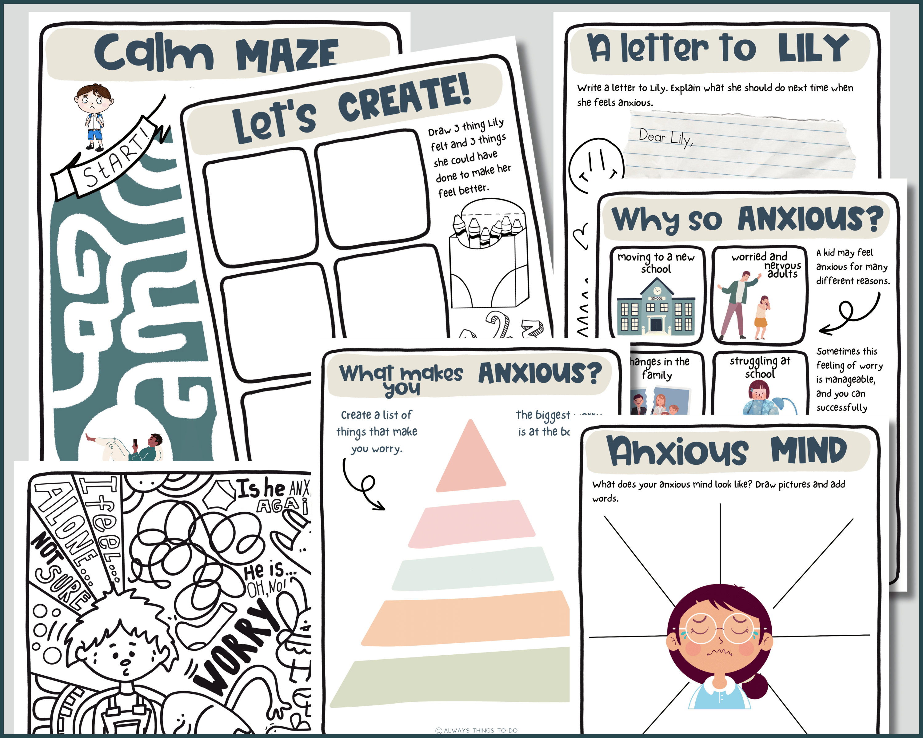 Anxiety Workbook for Kids Worry Worksheets Anxiety Worksheets for Kids ...