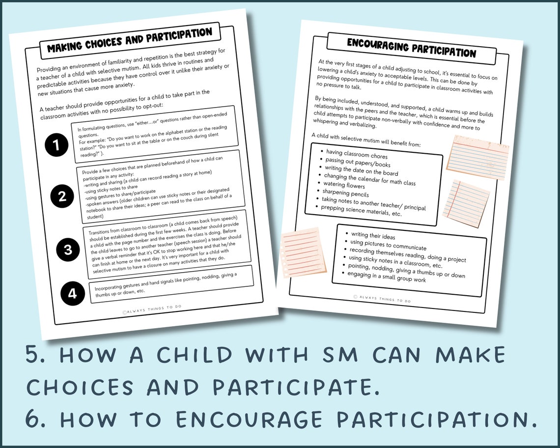 Selective Mutism Classroom Accommodations Selective Mutism Anxiety ...