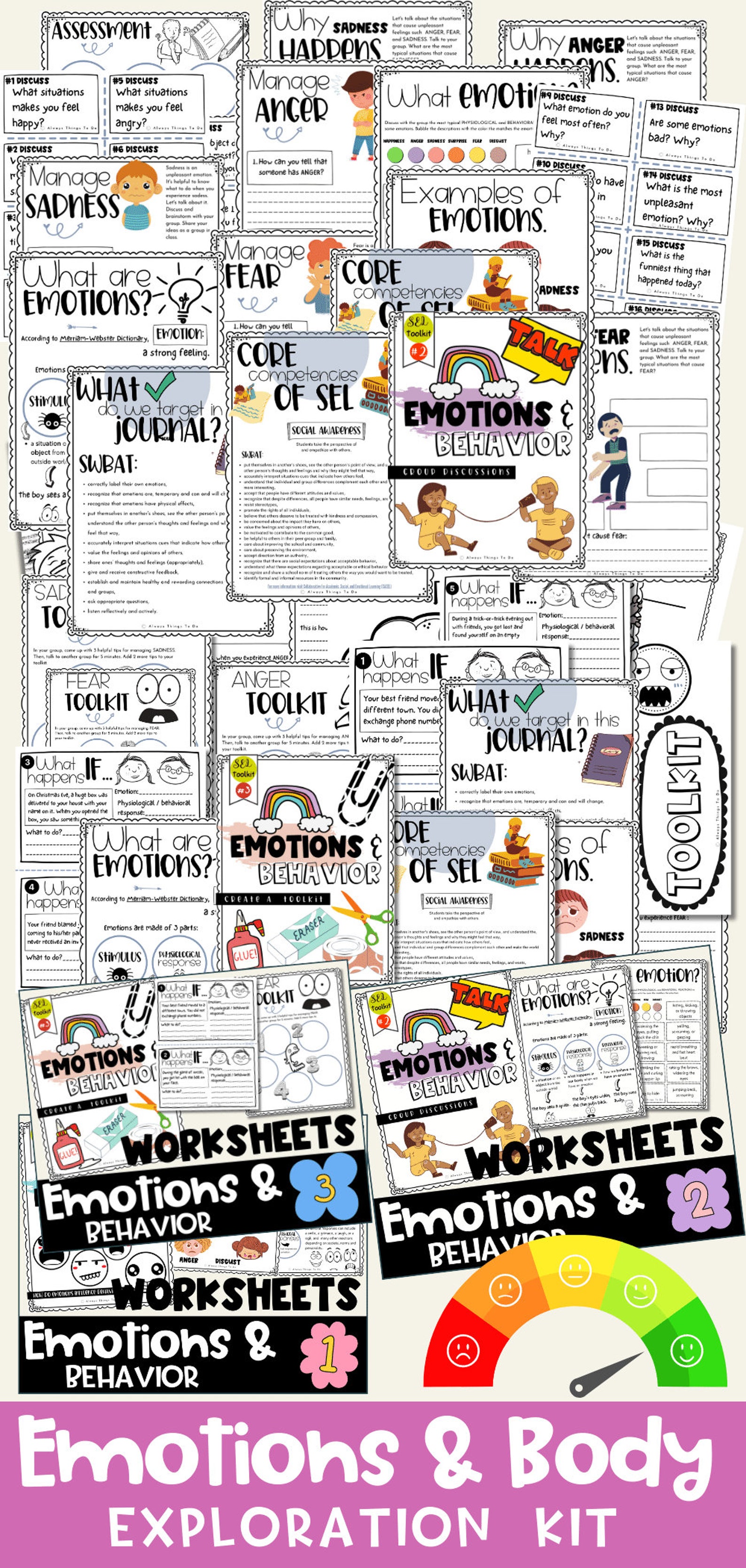 Emotions and the Body Kit Emotions Toolkit for Kids Feelings Pack Kids ...