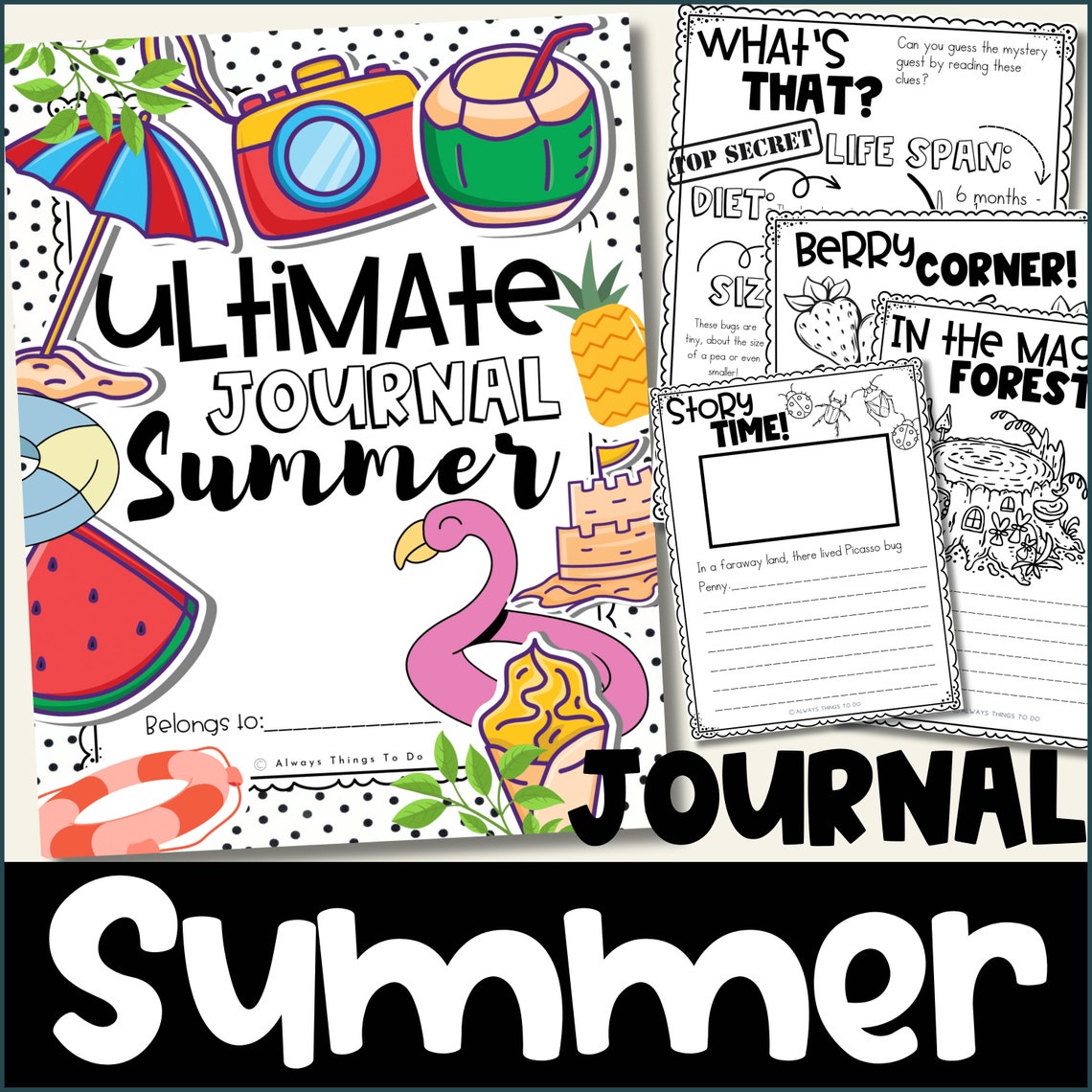 Kids Summer Journal Printable Summer Activity for Kids Summer Activity ...