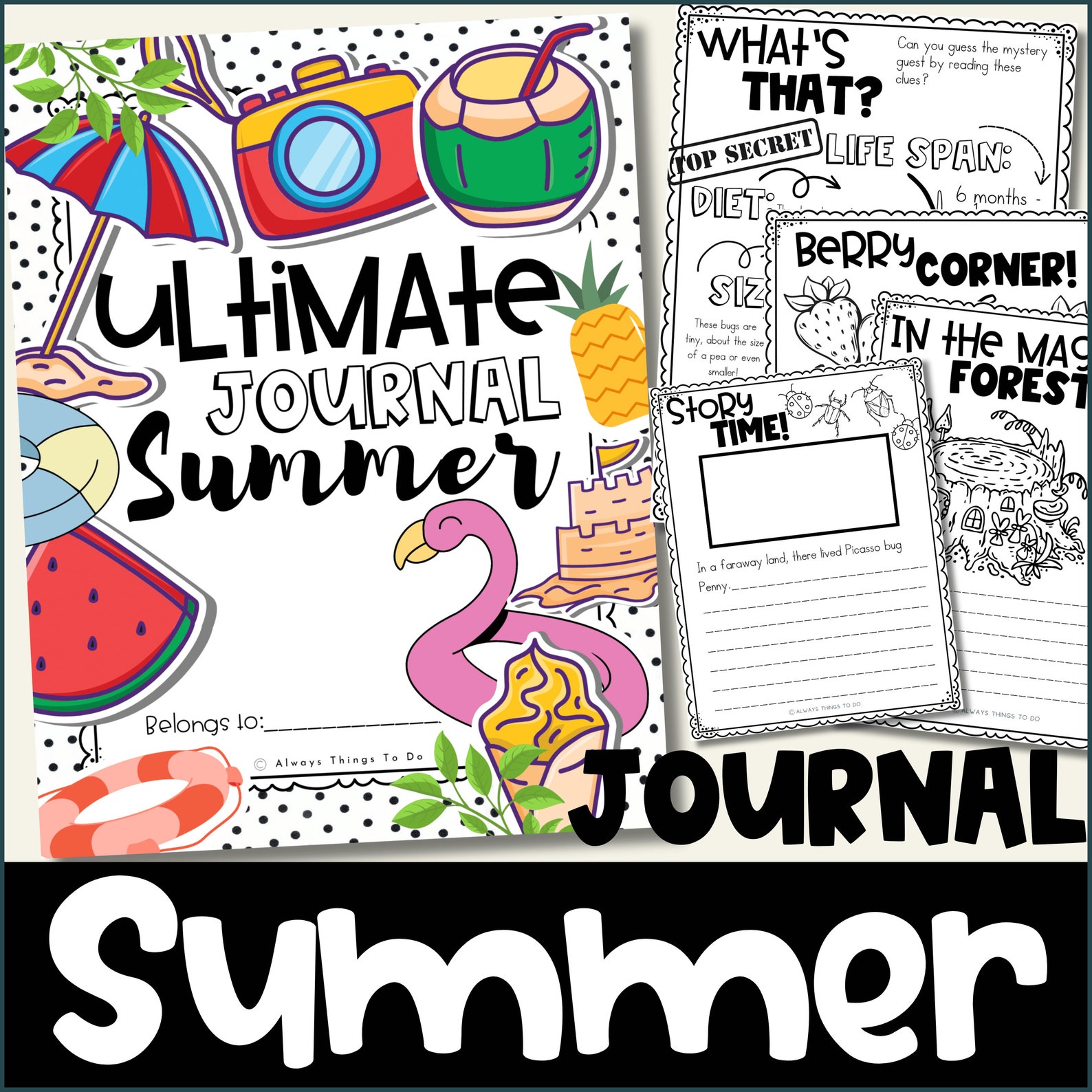 Kids Summer Journal Printable Summer Activity for Kids Summer Activity ...