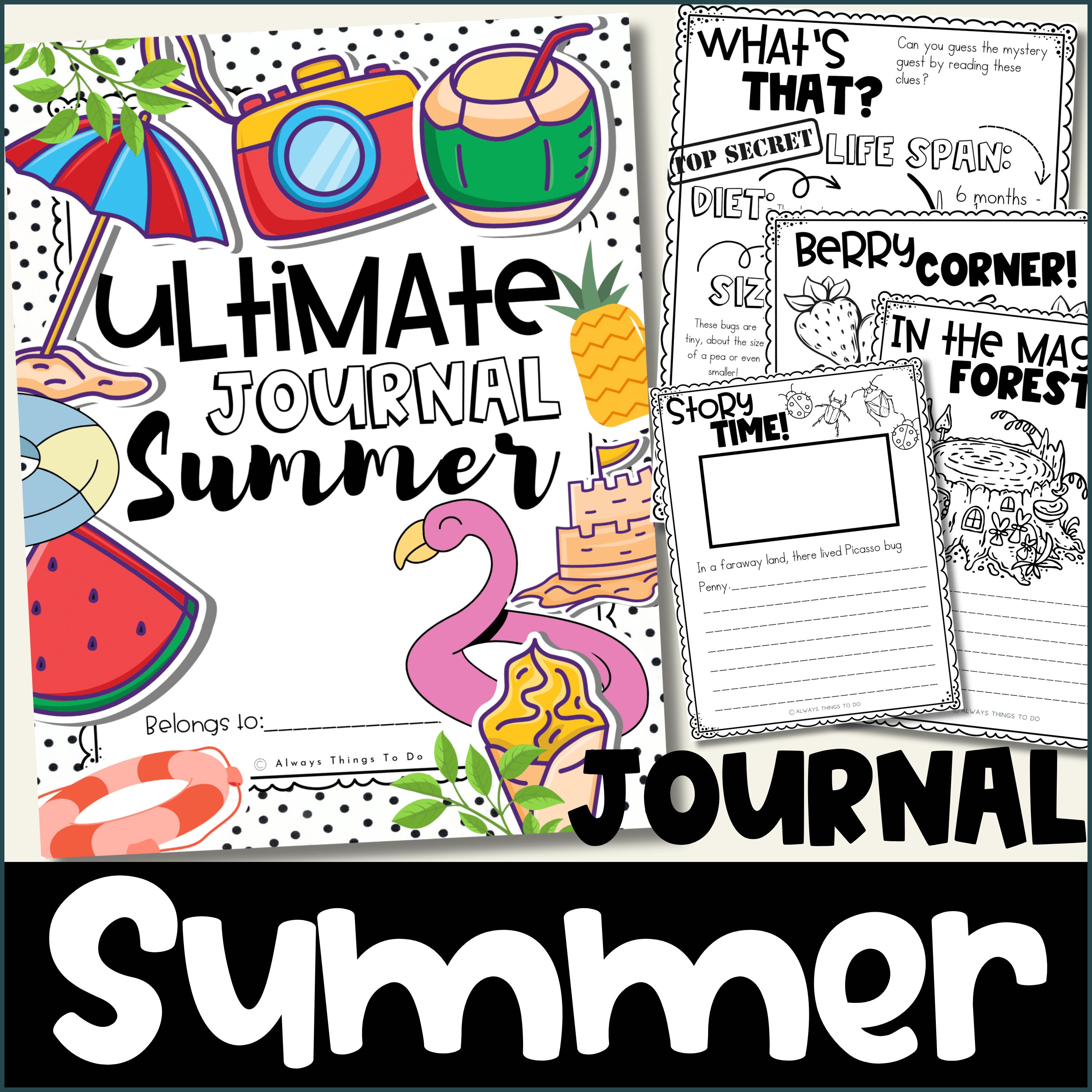 Kids Summer Journal Printable Summer Activity for Kids Summer Activity ...